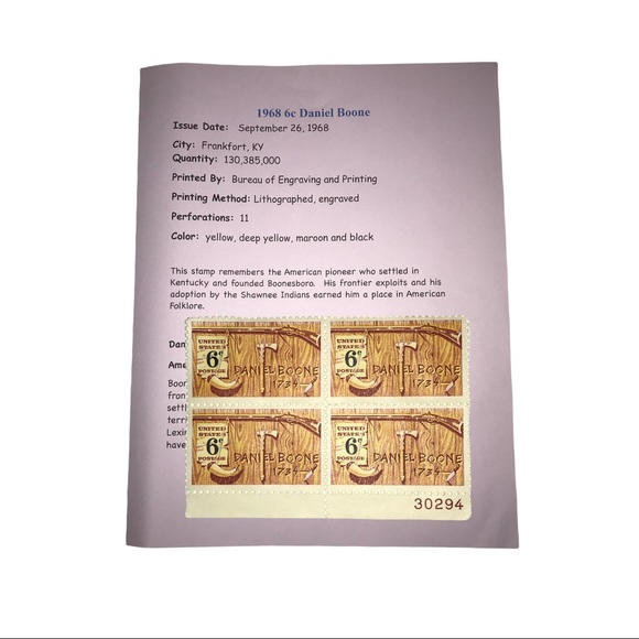 USPS | Other | Vintage 968 6 Daniel Boone Stamps | Poshmark